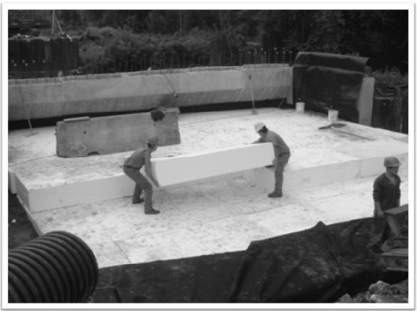 Placement-of-STYRO-GeoFoam-Blocks-in-Stepped-Layers | Styro